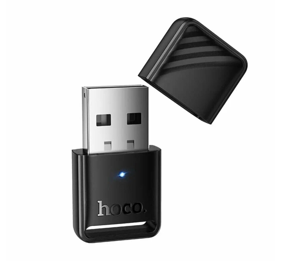 USB Bluetooth адаптер Hoco UA42 Mini Portable USB BT 5.4 Adapter, Для Win, С колпачком, Черный