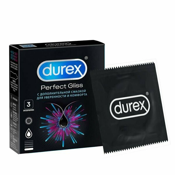 Презервативы из натурального латекса Perfect Gliss Durex/Дюрекс 3шт