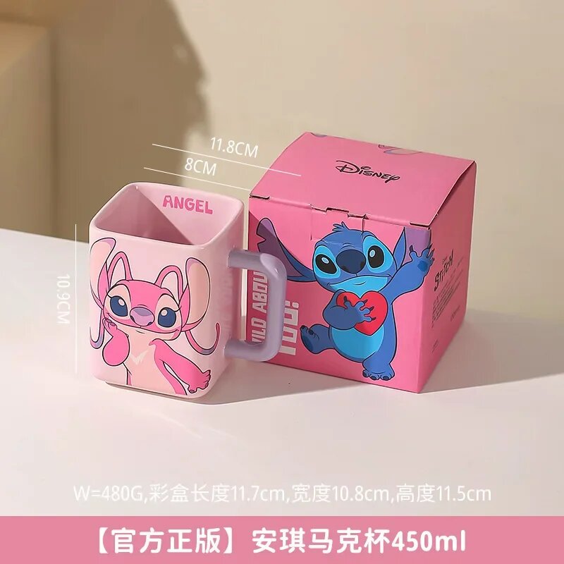 Кружки Disney Stitch Angel керамические, 401-500 мл, Розовый
