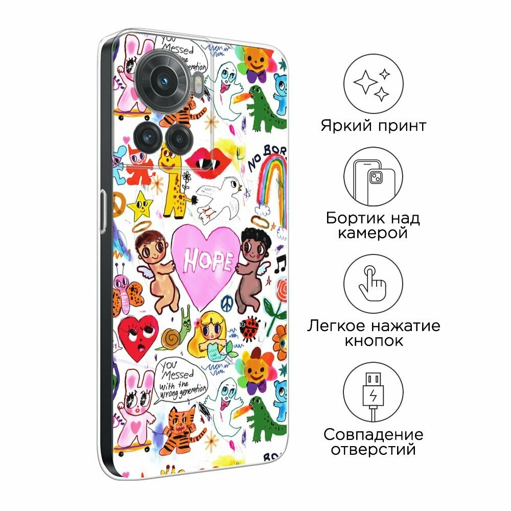 Чехол на OnePlus 10R/Ace / Ван Плас 10R/Ace с принтом "Милые рисунки" — фото 1