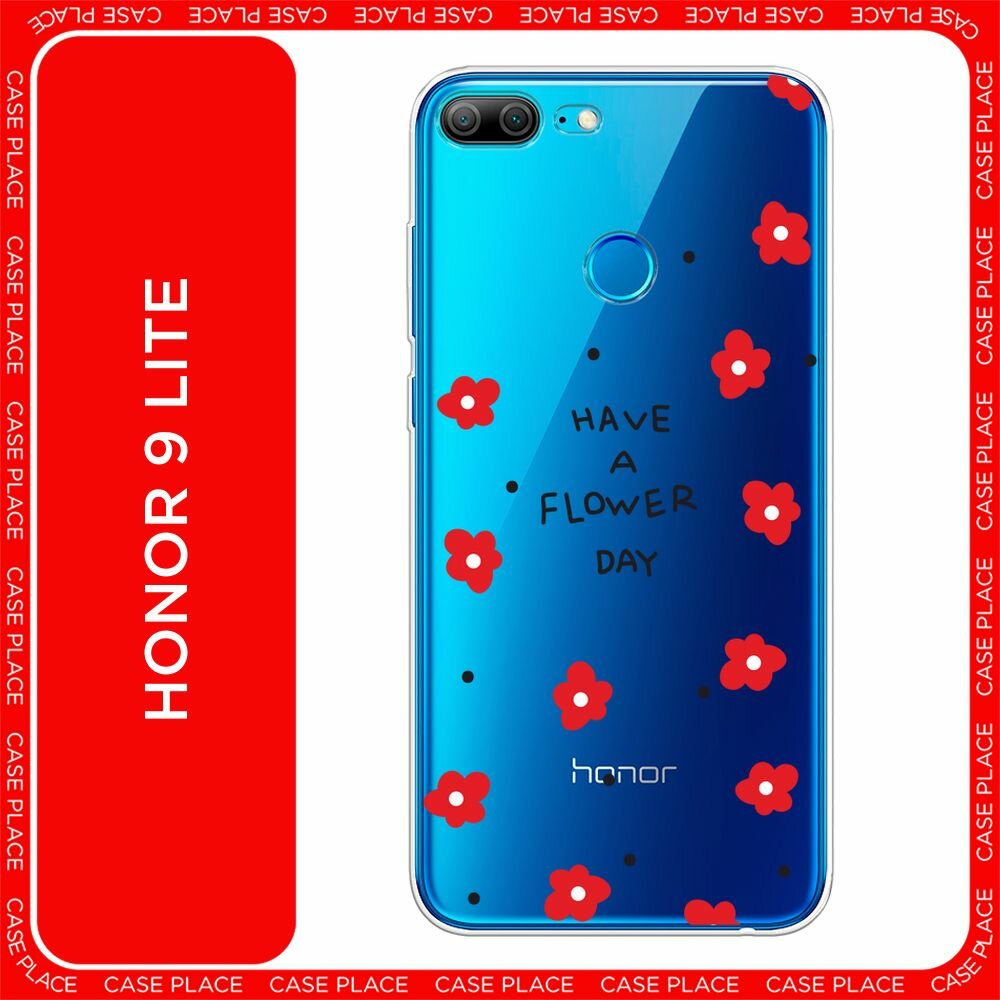 Чехол на Honor 9 Lite / Хонор 9 Лайт с принтом "Have a flower day 2", прозрачный