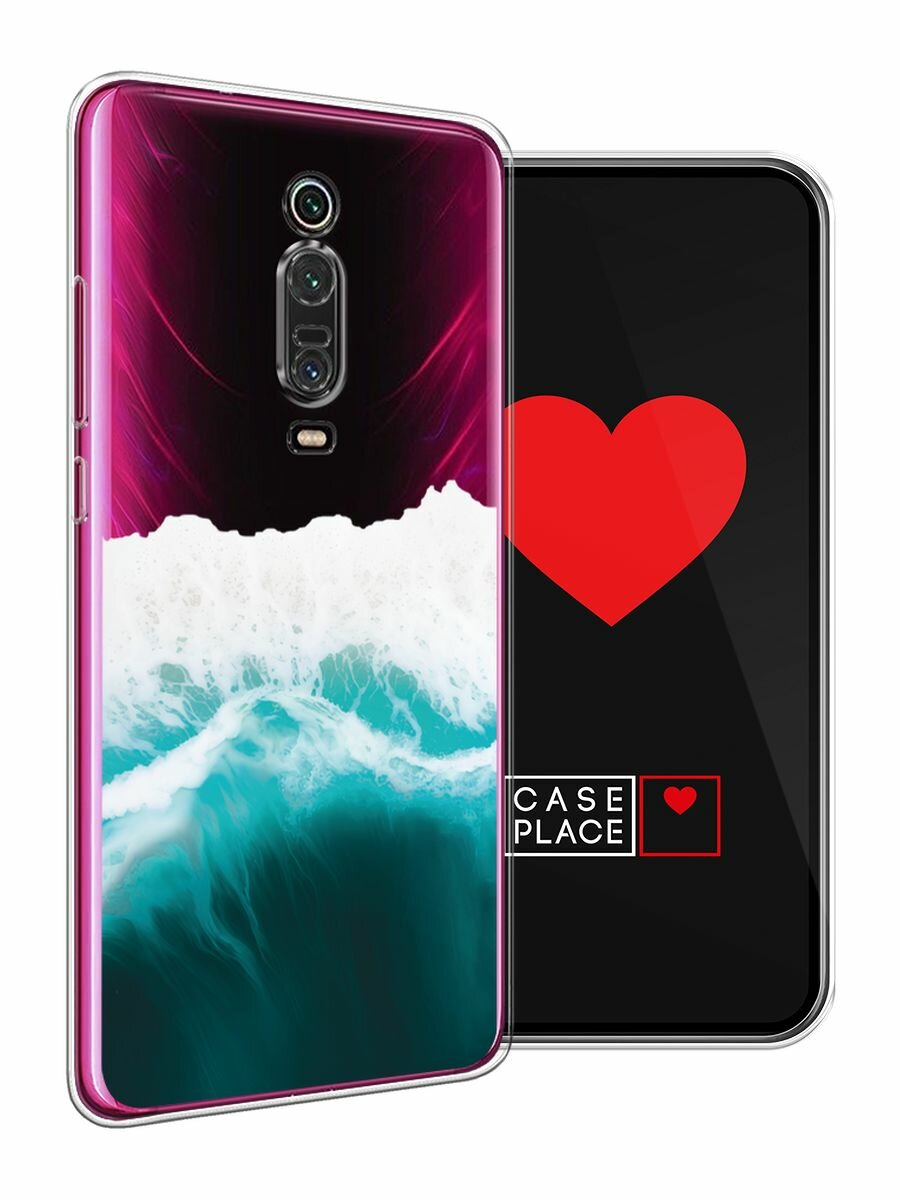 Чехол на Xiaomi Redmi K20/K20 Pro/Mi 9T/9T Pro / Сяоми Редми К20/K20 Pro/Mi 9T с принтом "Большая волна", прозрачный — фото 1