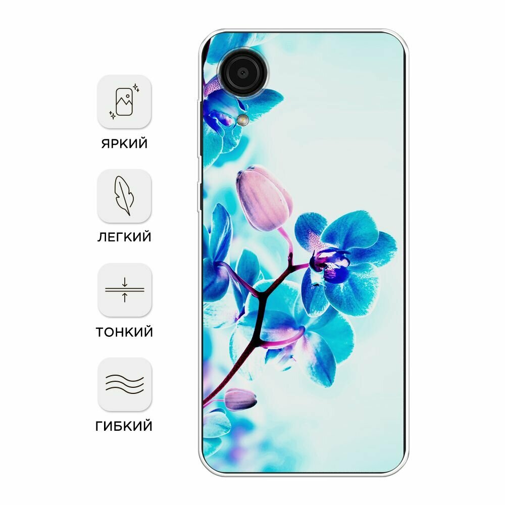 Чехол на Samsung Galaxy A03 Core / Самсунг Галакси А03 Core с принтом "Голубая орхидея" — фото 1