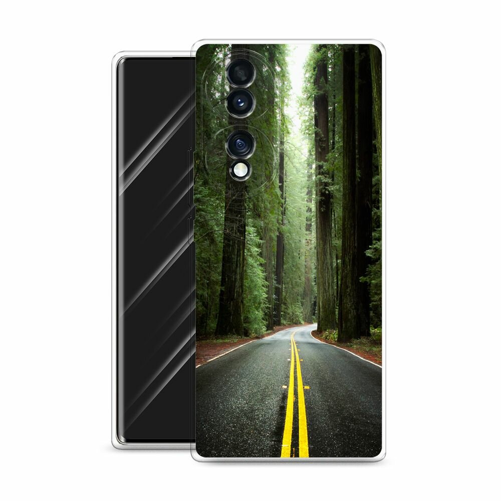 Силиконовый чехол на Honor 70 / Хонор 70 с принтом лес 17 — фото 1