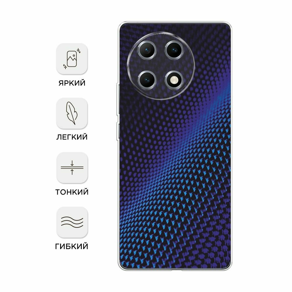 Чехол на Tecno Camon 30S / Текно Камон 30S с принтом "Синий карбон" — фото 1