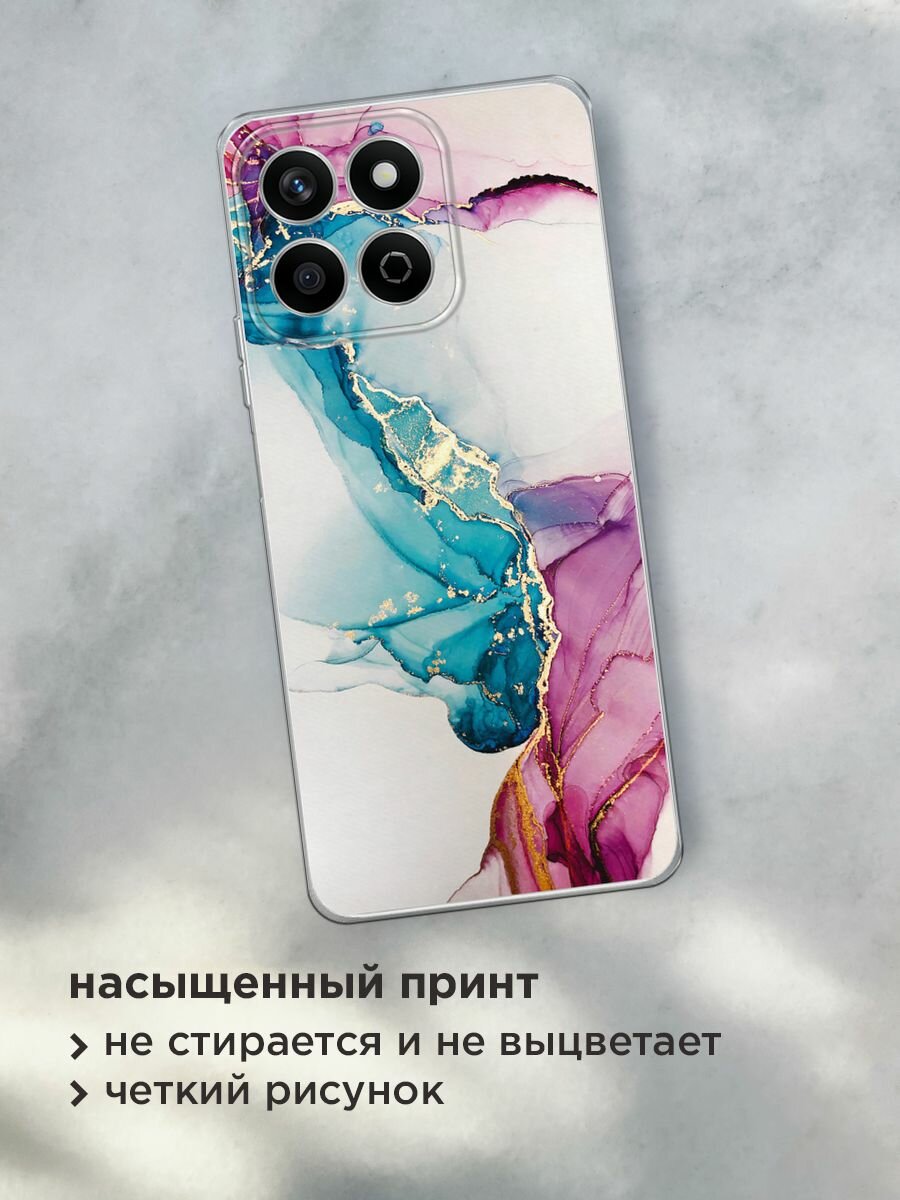 Чехол на Honor X7c / Хонор X7c с принтом "Розовые разводы рисунок" — фото 1