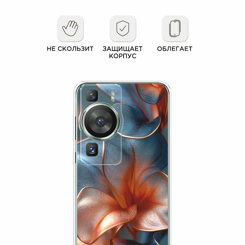 Чехол на Huawei P60/P60 Pro / Хуавей P60/P60 Про с принтом "Жемчужные цветы" — фото 1