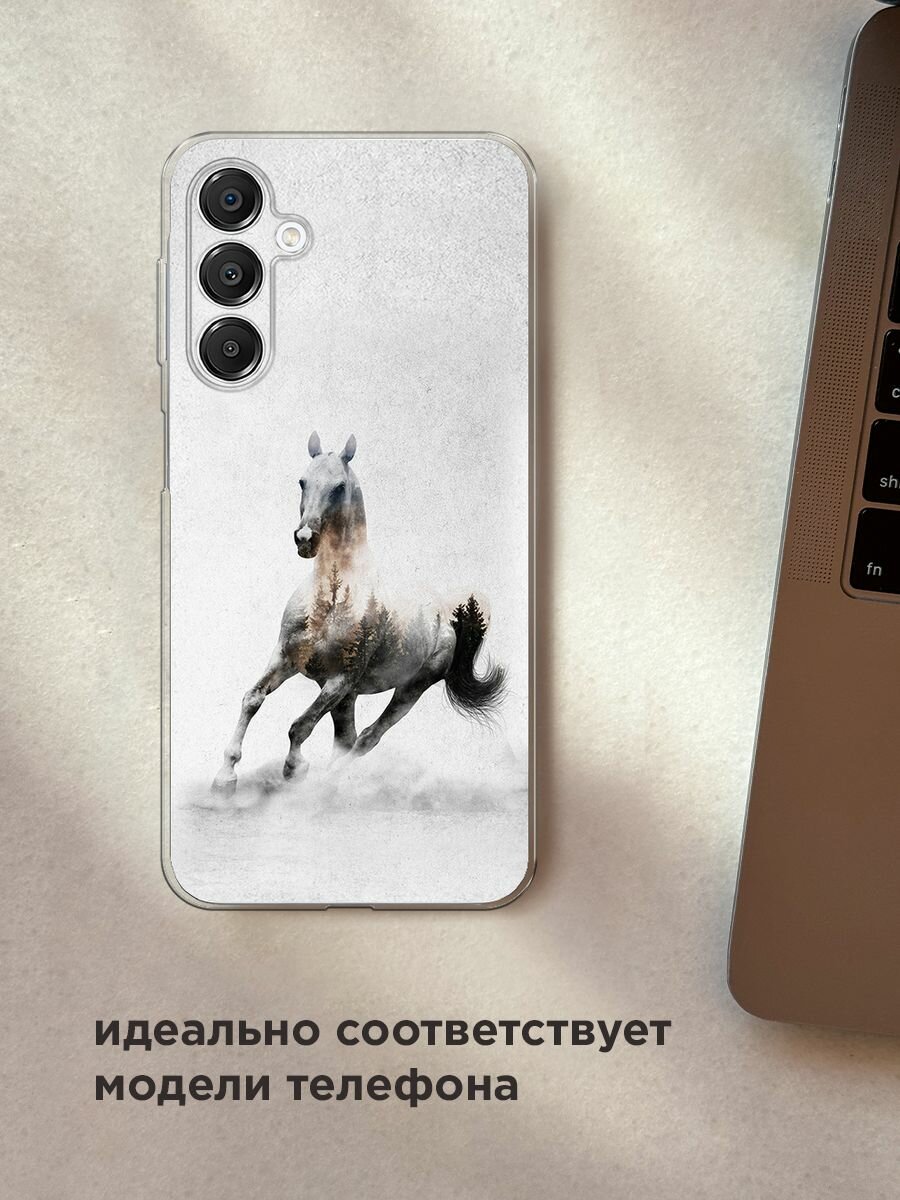 Чехол на Samsung Galaxy A16 / Самсунг А16 с принтом "Лошадь лес" — фото 1