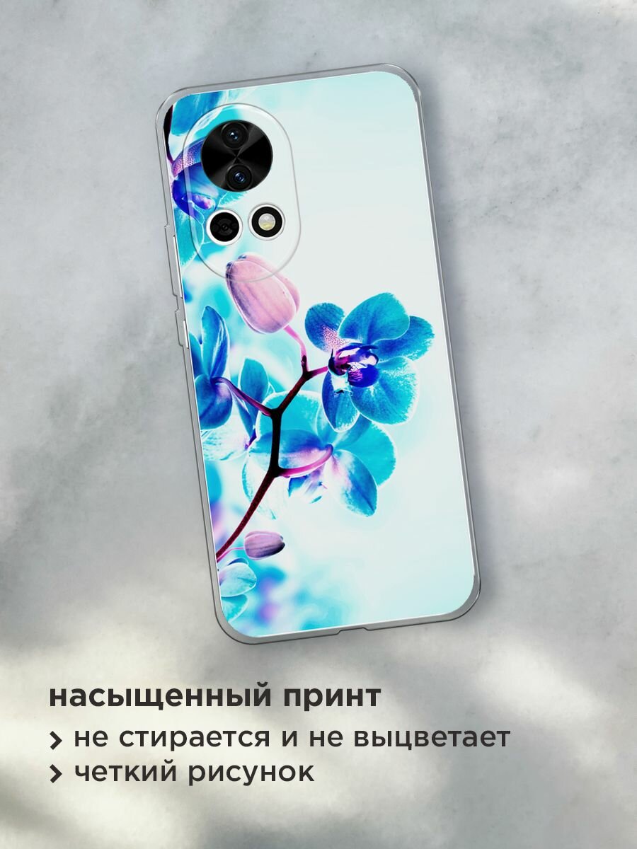 Чехол на Huawei Nova 12/Nova13 / Хуавей Нова 12/Нова 13 с принтом "Голубая орхидея" — фото 1