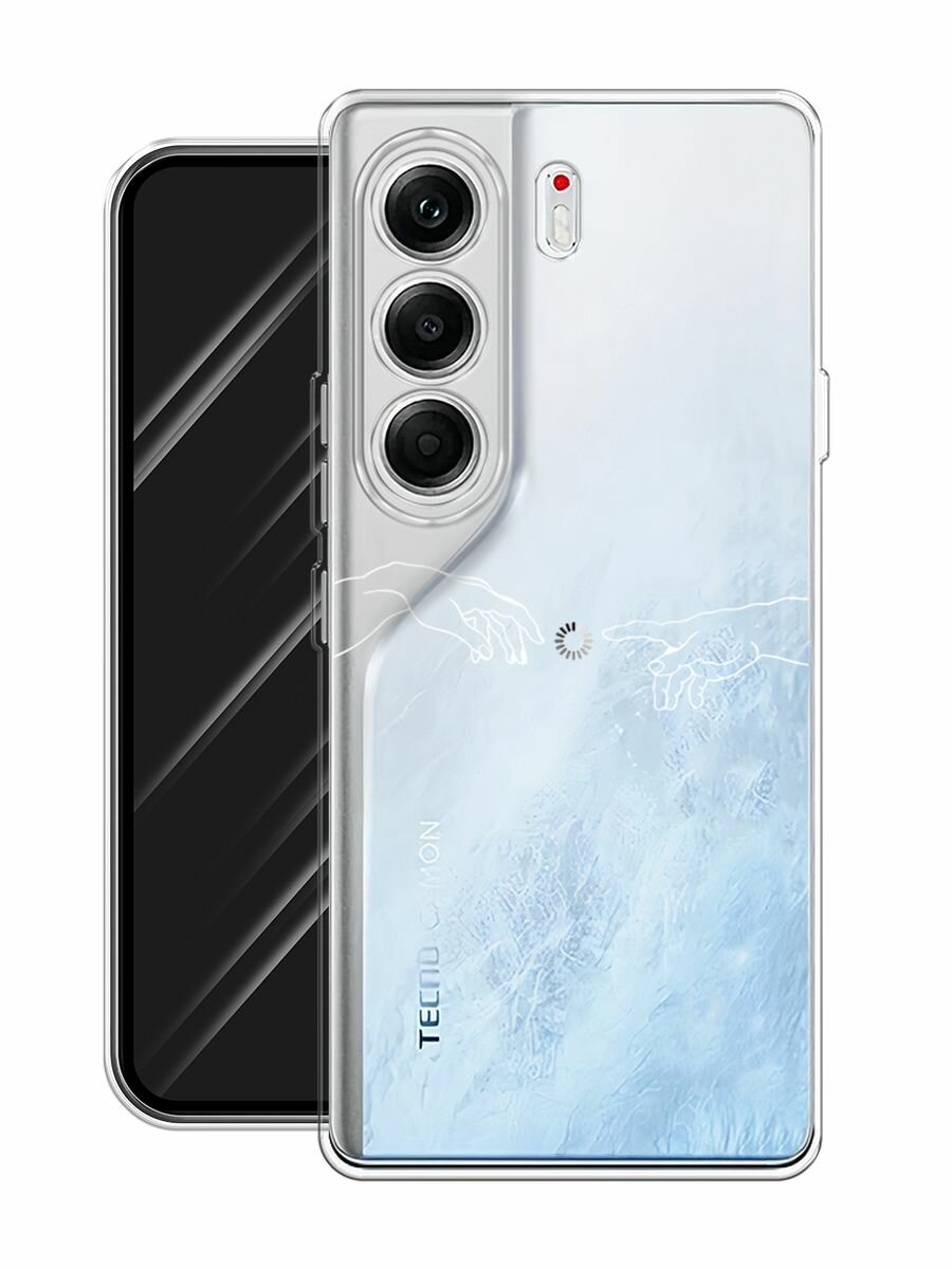 Чехол на Tecno Camon 40 Pro / Текно Камон 40 Про с принтом "Загрузка творения", прозрачный — фото 1