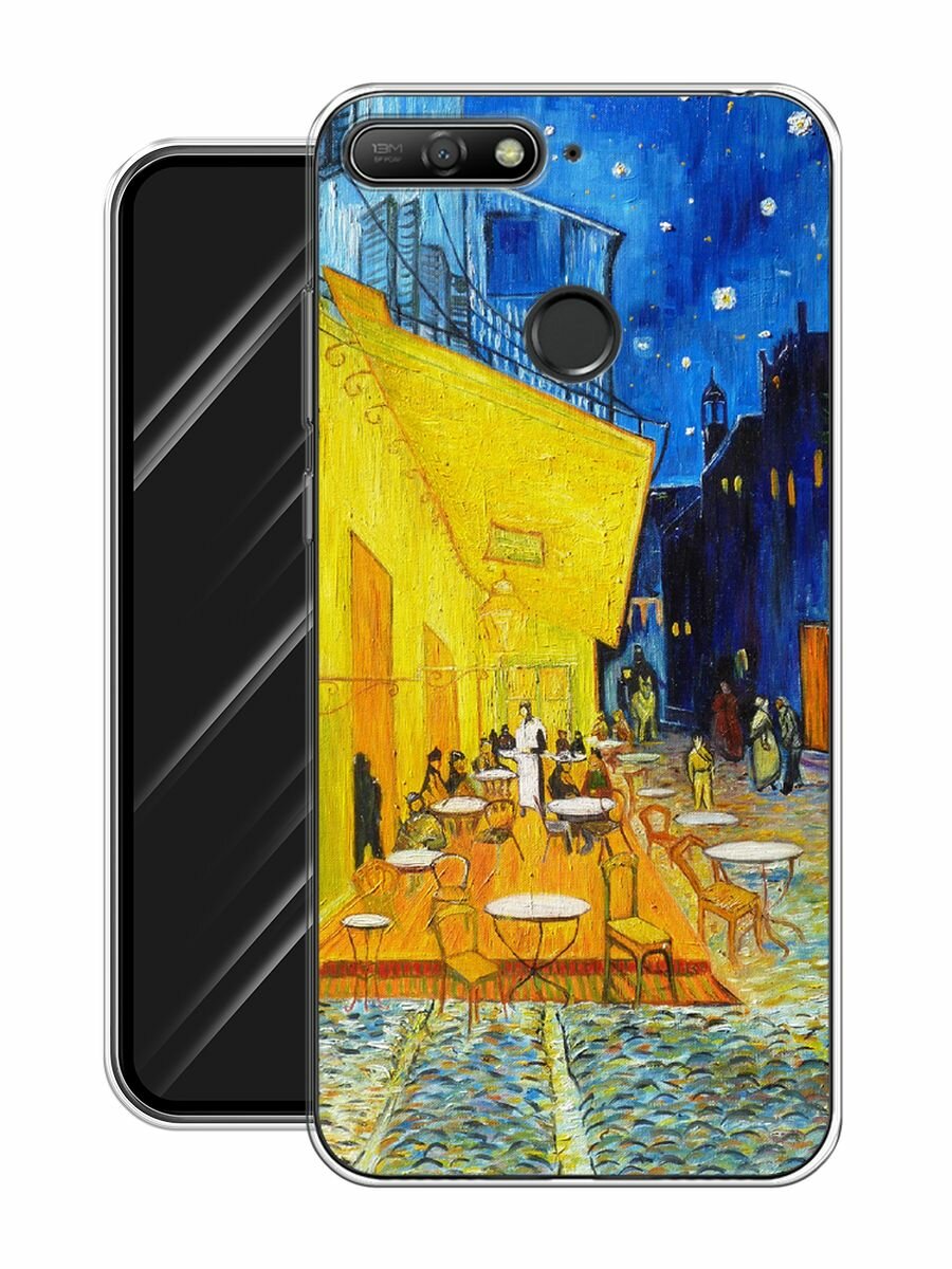 Чехол на Honor 7C/7A Pro/Huawei Y6 Prime 2018 / Хонор 7С/7А Про/Хуавей Y6 Prime 2018 с принтом "Ван Гог Желтый дом" — фото 1