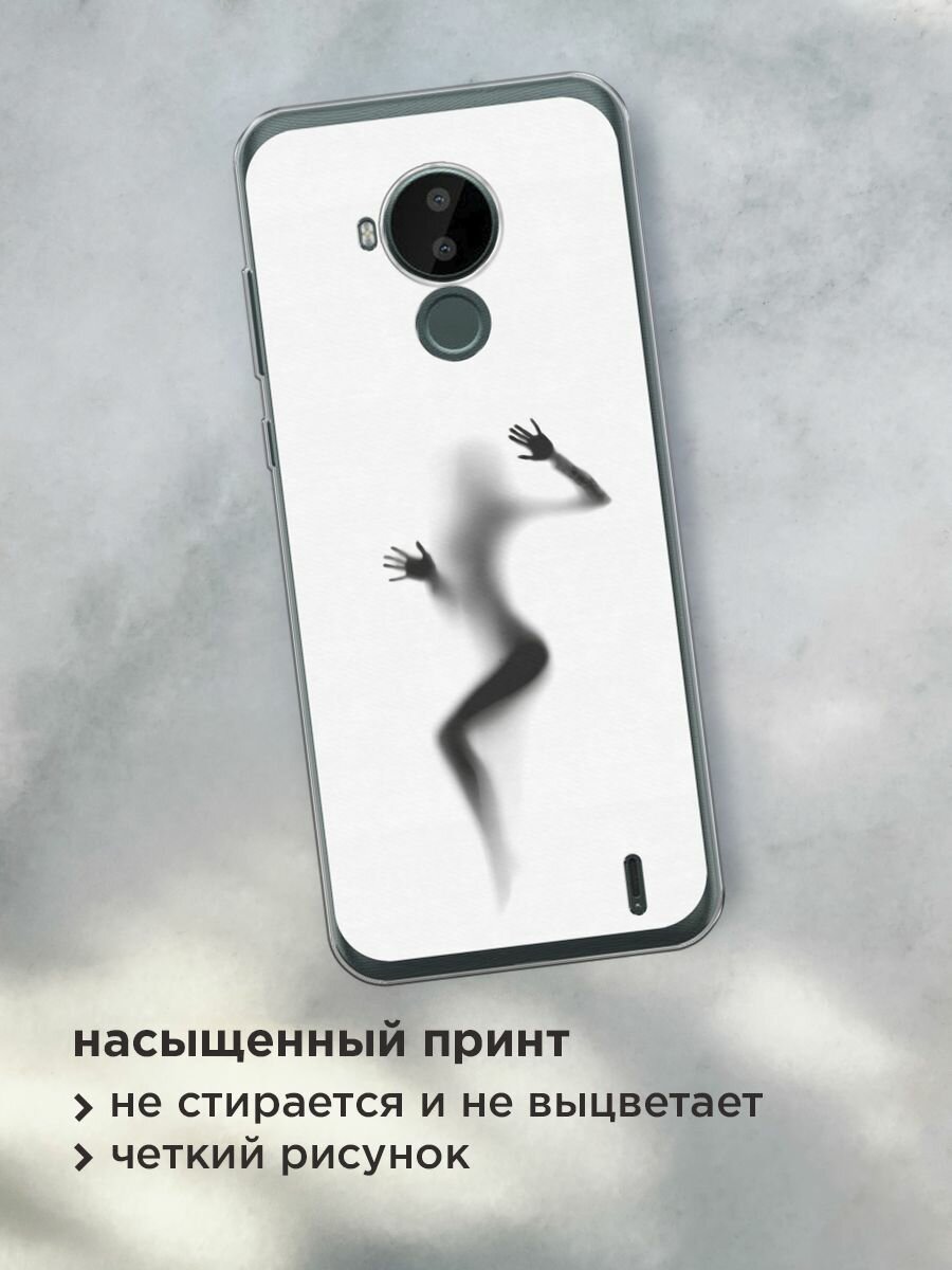 Силиконовый чехол на Nokia C30 / Нокия C30 с принтом "Девушка в душе" — фото 1