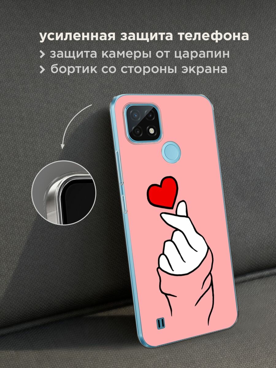 Силиконовый чехол на Realme C21 / Реалми С21 с принтом "Милое сердечко" — фото 1