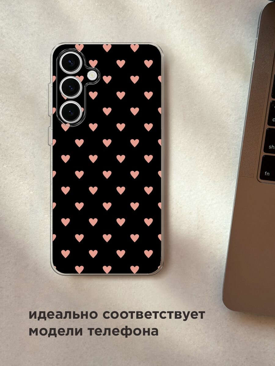 Чехол на Samsung Galaxy S25 FE / Самсунг S25 Фе с принтом "Розовые сердечки" — фото 1