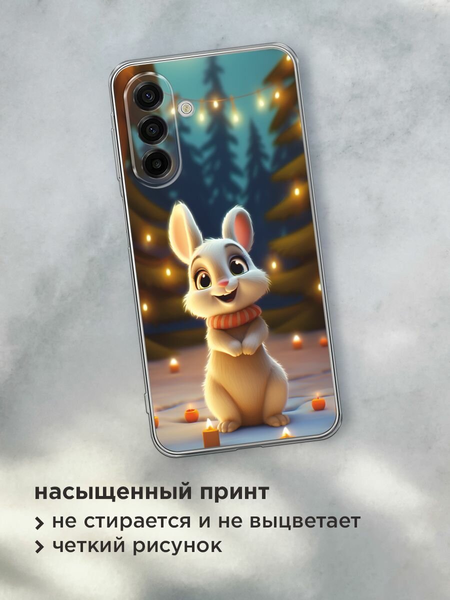 Чехол на Samsung Galaxy A17 / Самсунг А17 с принтом "Кролик среди свечей" — фото 1