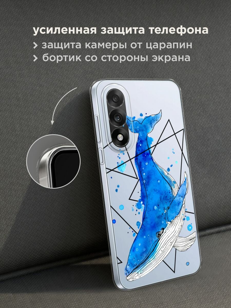 Чехол на OnePlus Nord 5 / Ван Плас Норд 5 с принтом "Кит графика", прозрачный — фото 1