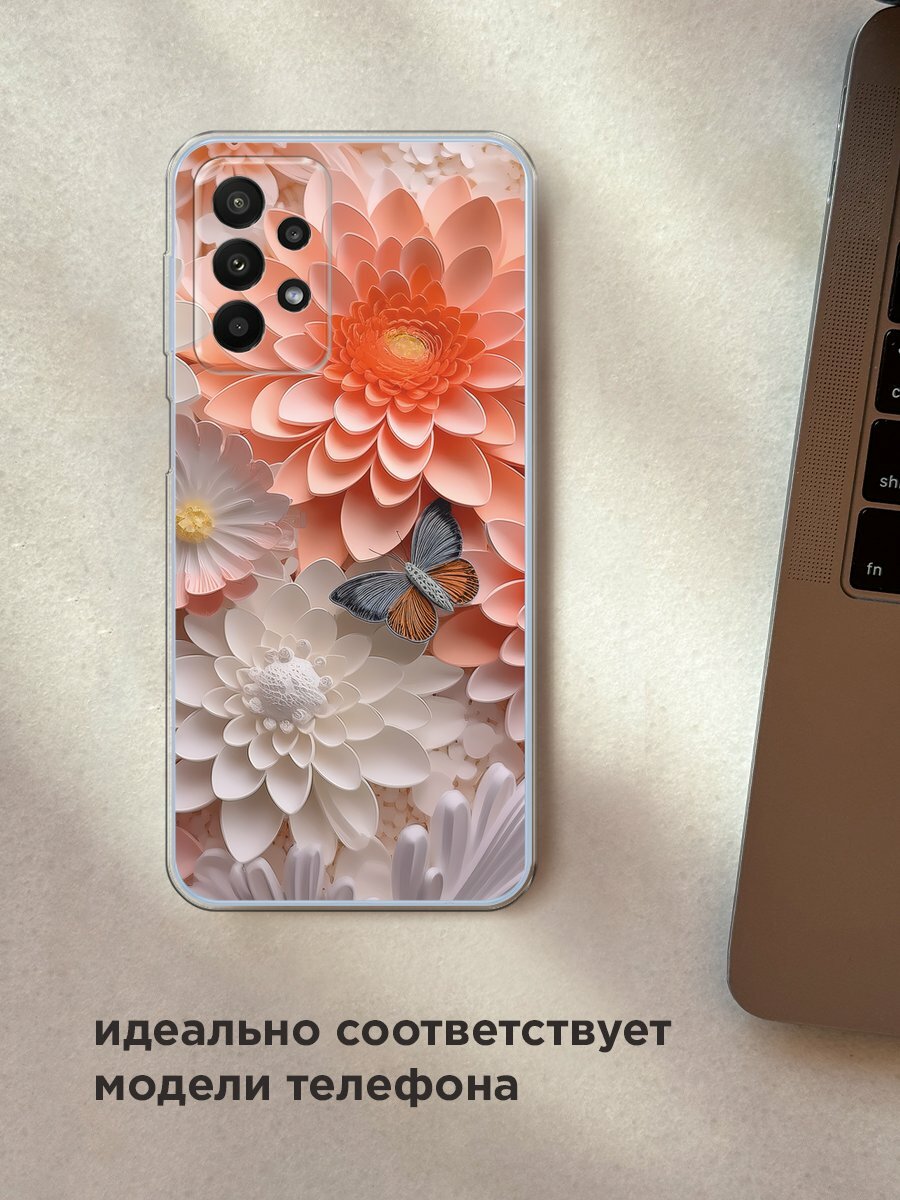 Чехол на Samsung Galaxy A23 / Самсунг Галакси А23 с принтом "Бумажные цветы" — фото 1