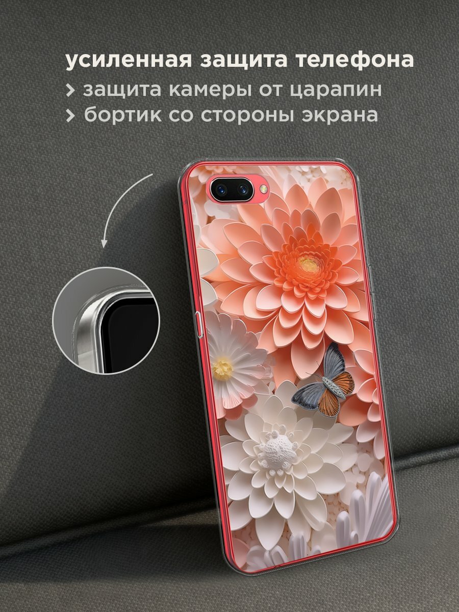 Силиконовый чехол на Oppo A3s / Oppo A3s с принтом "Бумажные цветы" — фото 1