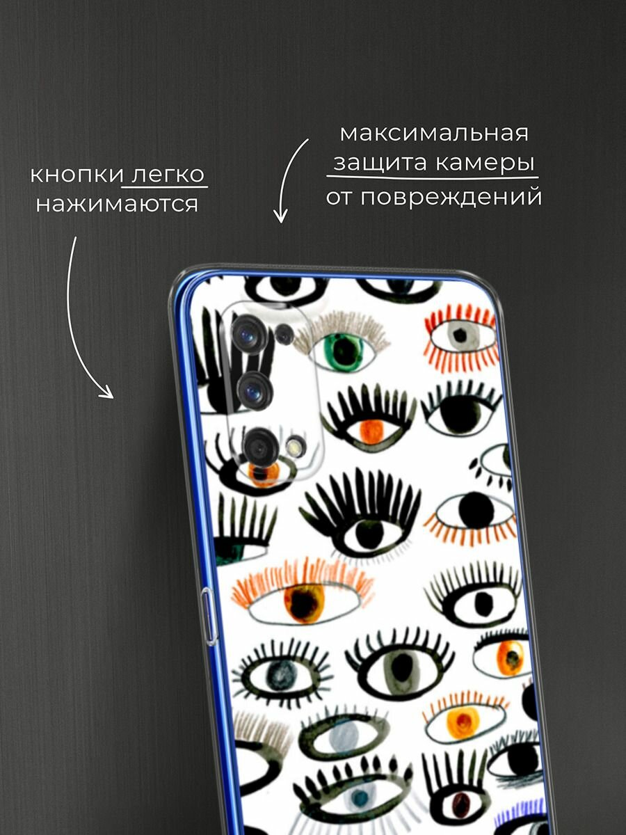 Чехол на Realme 7 Pro / Реалми 7 Про с принтом "Глаза акварель" — фото 1
