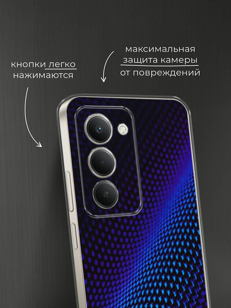 Чехол на Xiaomi Redmi 15 / Сяоми Редми 15 с принтом "Синий карбон" — фото 1