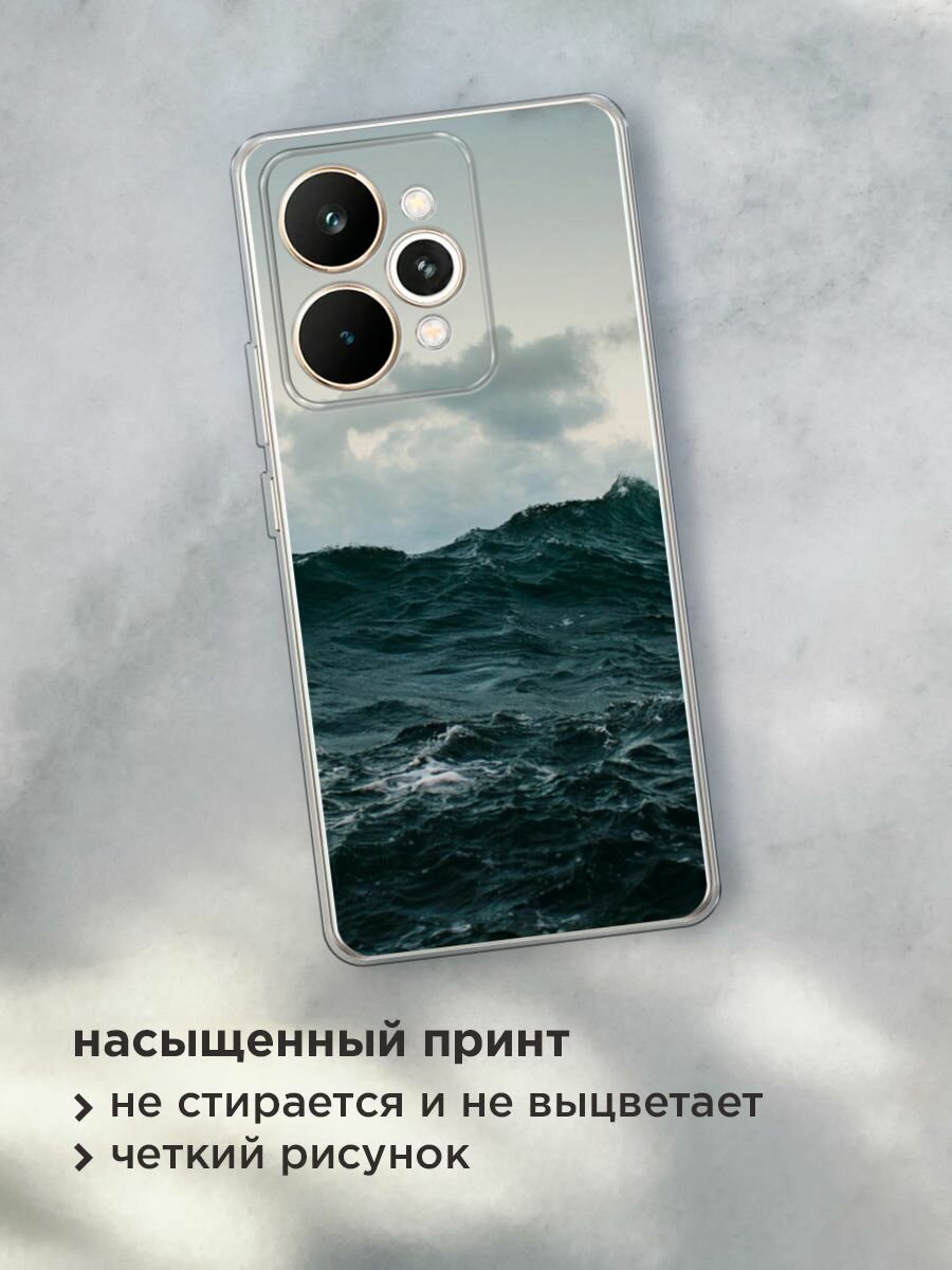 Силиконовый чехол на Realme 15 Pro / Реалми 15 Про с принтом "Волны 11" — фото 1