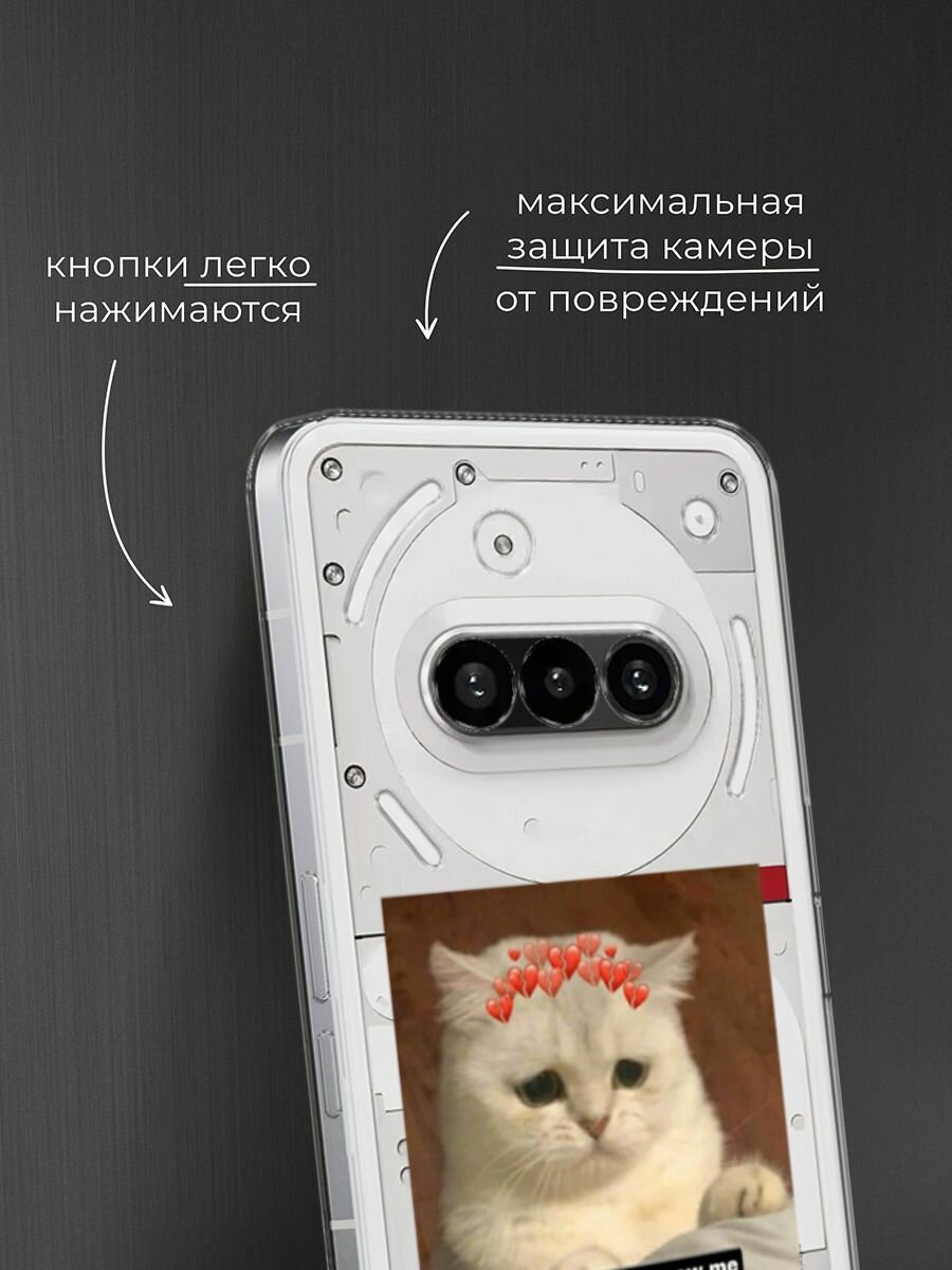 Чехол на Nothing Phone 3a / Нотинг Фон 3а с принтом "Грустный котик" — фото 1