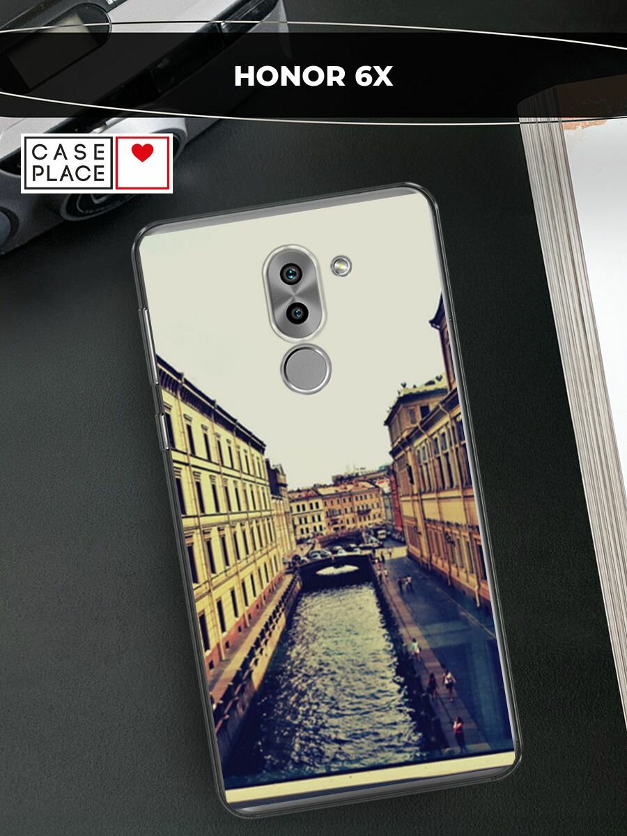 Силиконовый чехол на Honor 6X / Хонор 6Х с принтом "Санкт-Петербург"