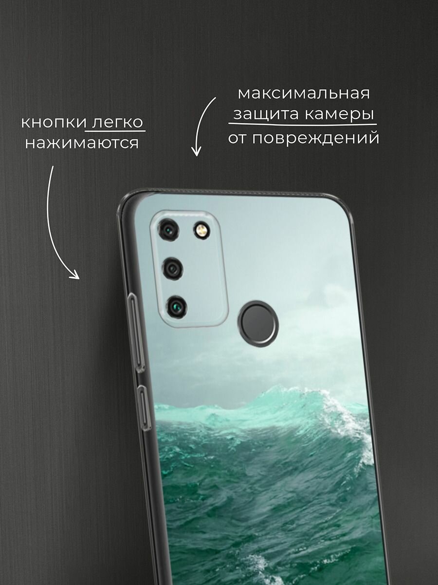 Силиконовый чехол на Honor 9A / Хонор 9А с принтом "Волны 12" — фото 1