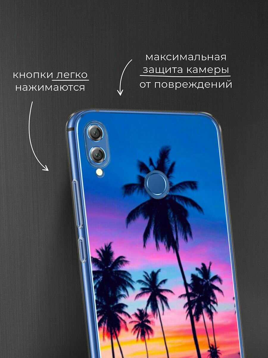 Силиконовый чехол на Honor 8X / Хонор 8Х с принтом "Закат 5" — фото 1