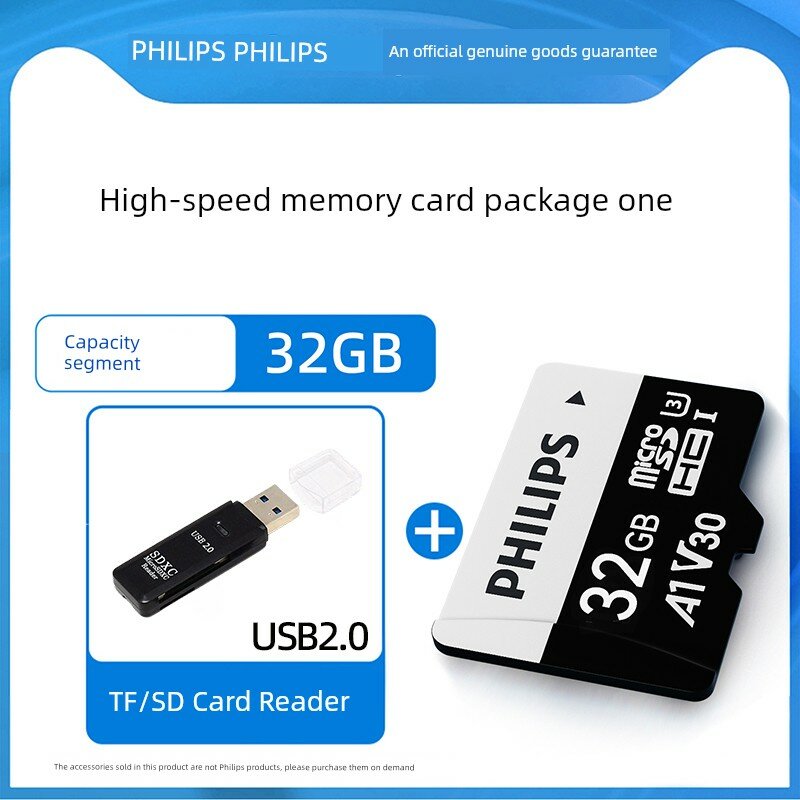 Карта памяти Philips, TF-карта, видеорегистратор, карта памяти для мониторинга, 128 ГБ, высокоскоростная SD-карта, 64
