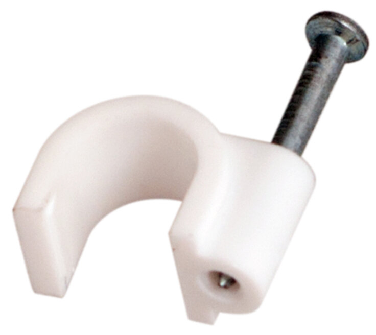 Скобы для кабеля круглые 8мм (50шт/уп) белый REXANT (10/200)