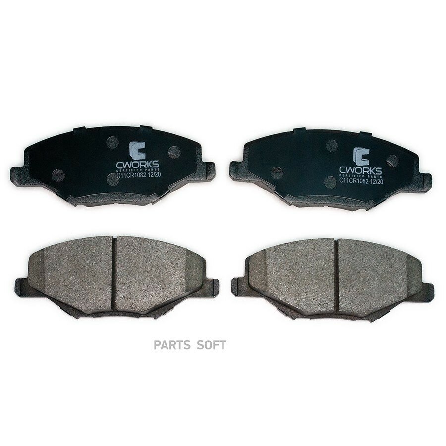 CWORKS Тормозные колодки передние, Low Metallic