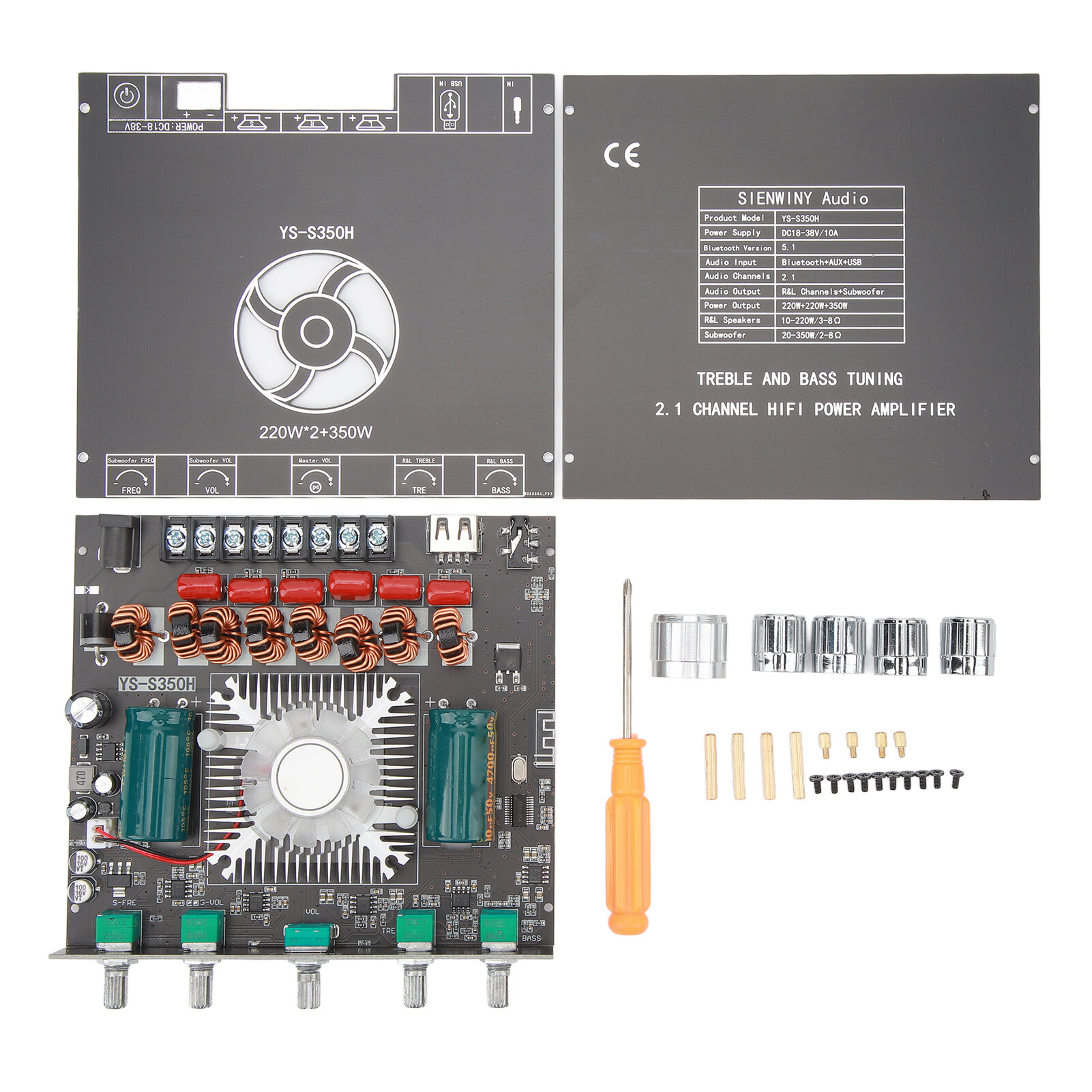 XY S350H 220Wx2 350W 2.1-канальный Bluetooth-усилитель мощности Поддержка платы пользовательского имени Bluetooth 18 В 38 В постоянного тока Bluetooth-динамик Модуль усилителя звука