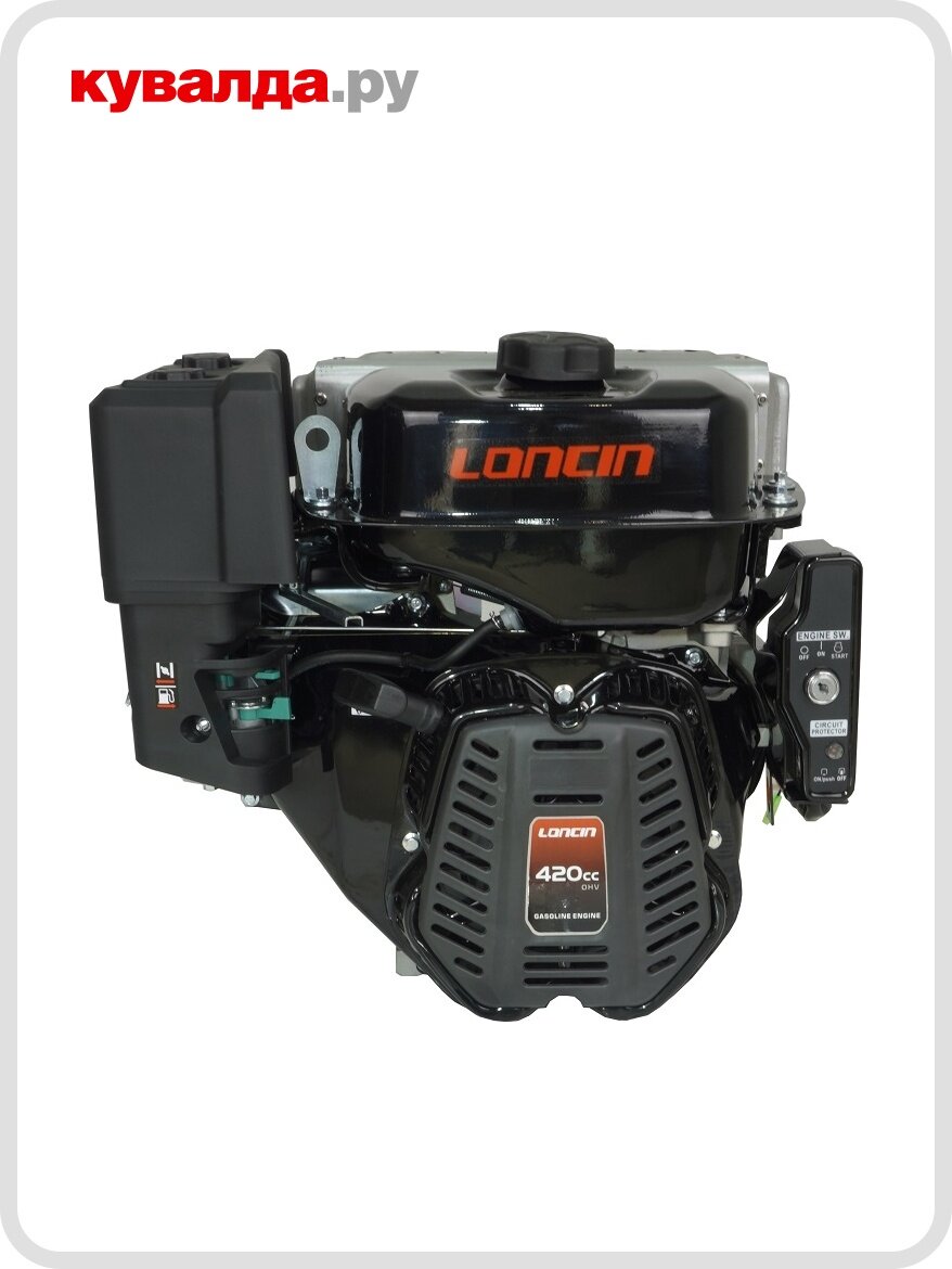 Бензиновый двигатель LONCIN LC190FDA (A type) D25 5А 15,0 л. с. (вал 25 мм, 5А, эл. стартер) лод серия