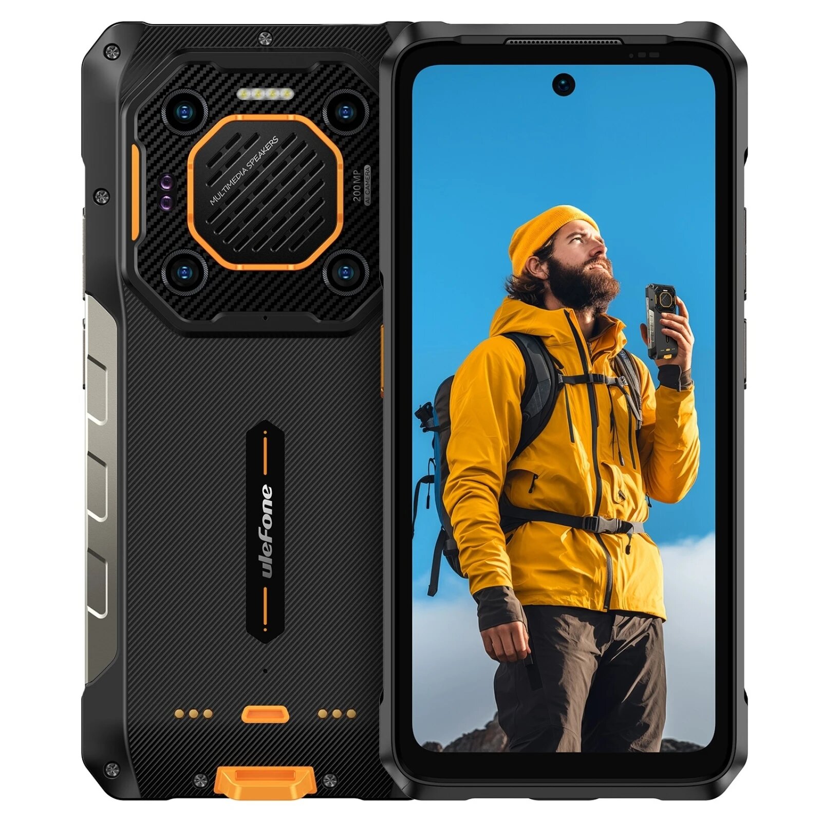 Защищенный смартфон Ulefone Armor 26 Ultra 5G с экраном 6,78 дюйма, аккумулятором 120 Вт, аккумулятором 15600 мА·ч, камерой 200 Мп, ночным видением 64 Мп, Android 13 NFC