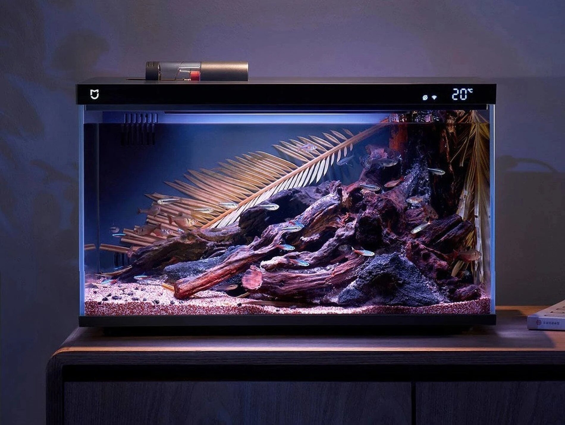 Умный аквариум Xiaomi Mijia Smart Fish Tank MYG100, черный, 20 литров