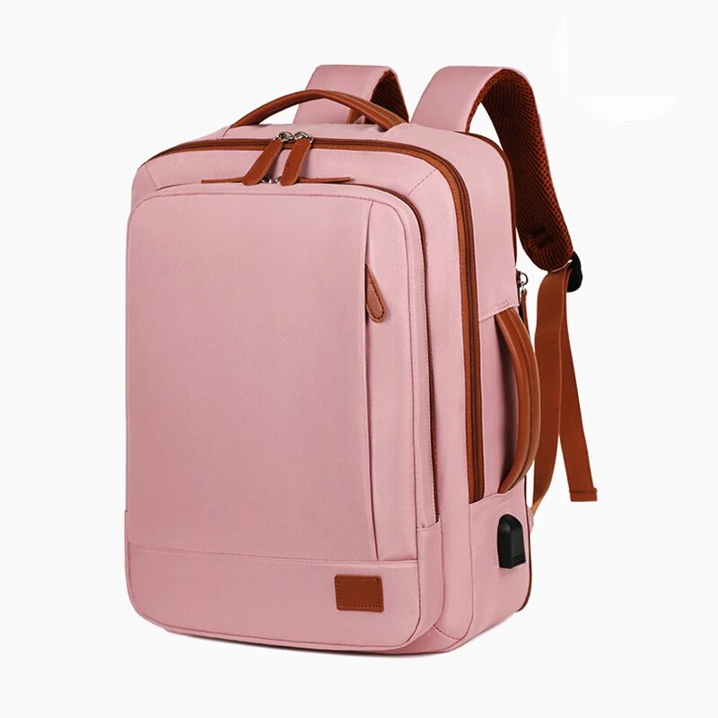 Женский деловой рюкзак, водонепроницаемый рюкзак для ноутбука, компьютера, сумка Weekender с USB-портом, студенческие сумки для колледжа, дорожный рюкзак Pink