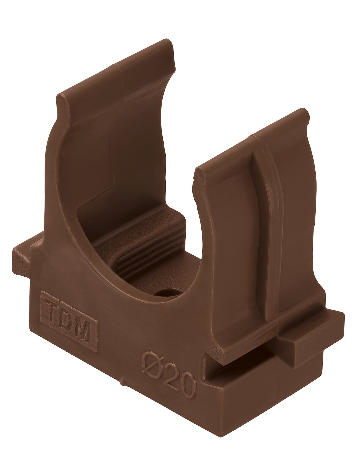 Крепеж-клипса для трубы D20 мм TDM ELECTRIC "ЭКО" венге (в 1 упаковке 10шт.)