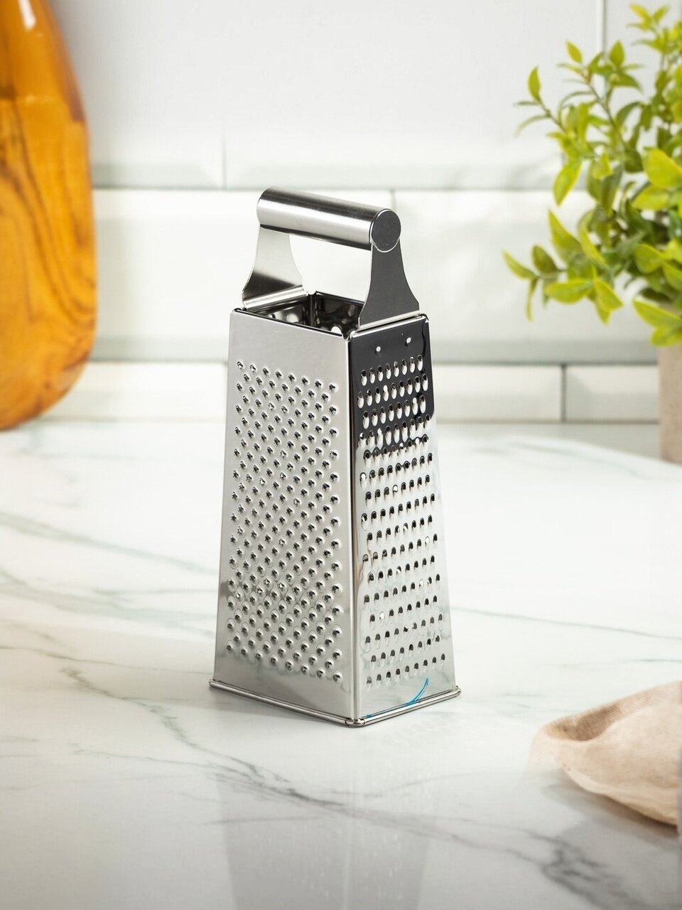 Терка ручная для овощей, чеснока, сыра, 21.5х9.5х7 см, нержавеющая сталь, 4 грани