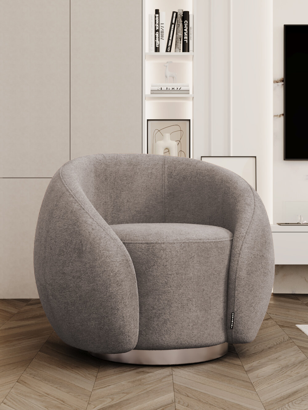 Кресло мягкое в современном стиле ROTONDO на поворотном основании 360