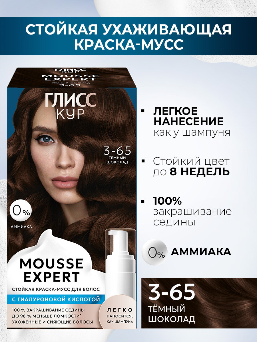 Глисс Кур Mousse Expert Стойкая профессиональная краска-мусс 3-65 Темный шоколад
