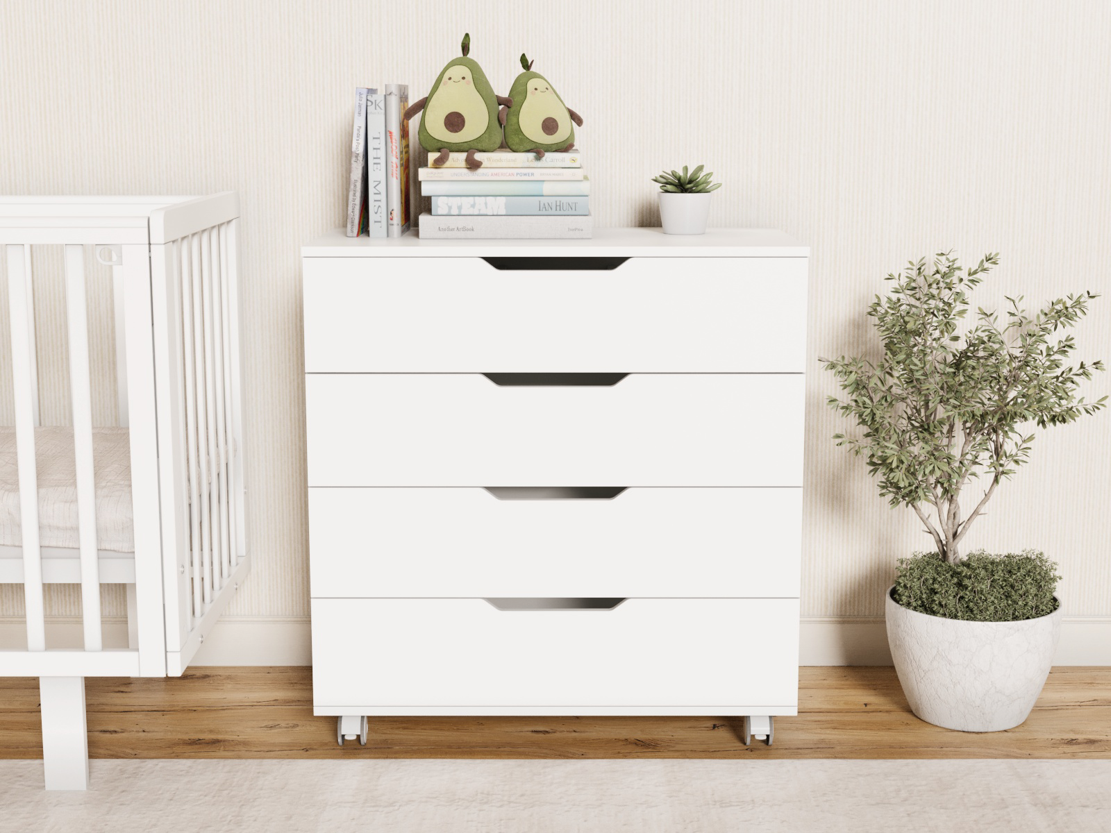 Пеленальный комод Incanto Юг со съемным столиком и органайзером цвет белый