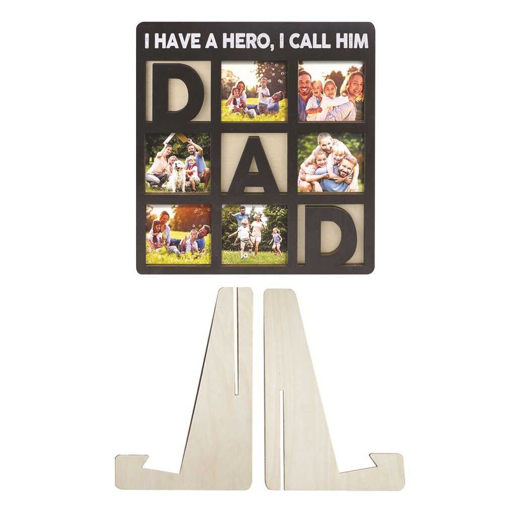 Мама папа 3D деревянная фоторамка Коллаж 9 Слот Семейный картин