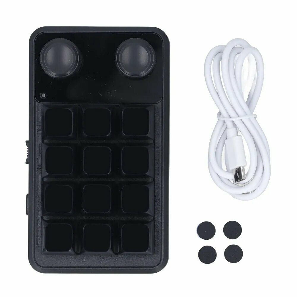Беспроводная клавиатура, 12 клавиш, RGB, Bluetooth, синий переключатель