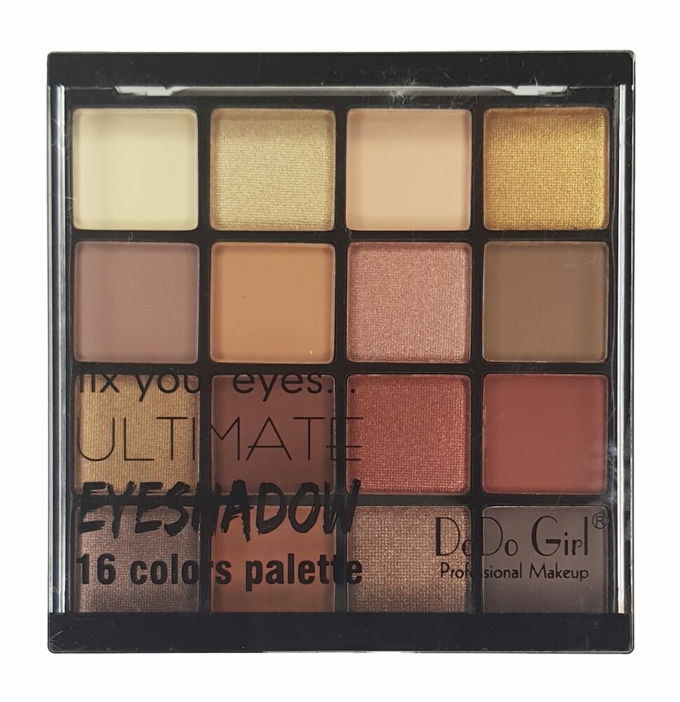 Палетка теней для глаз Manley Beauty Ultimate Eyeshadow Palette 16 colors, 16 оттенков, набор 01