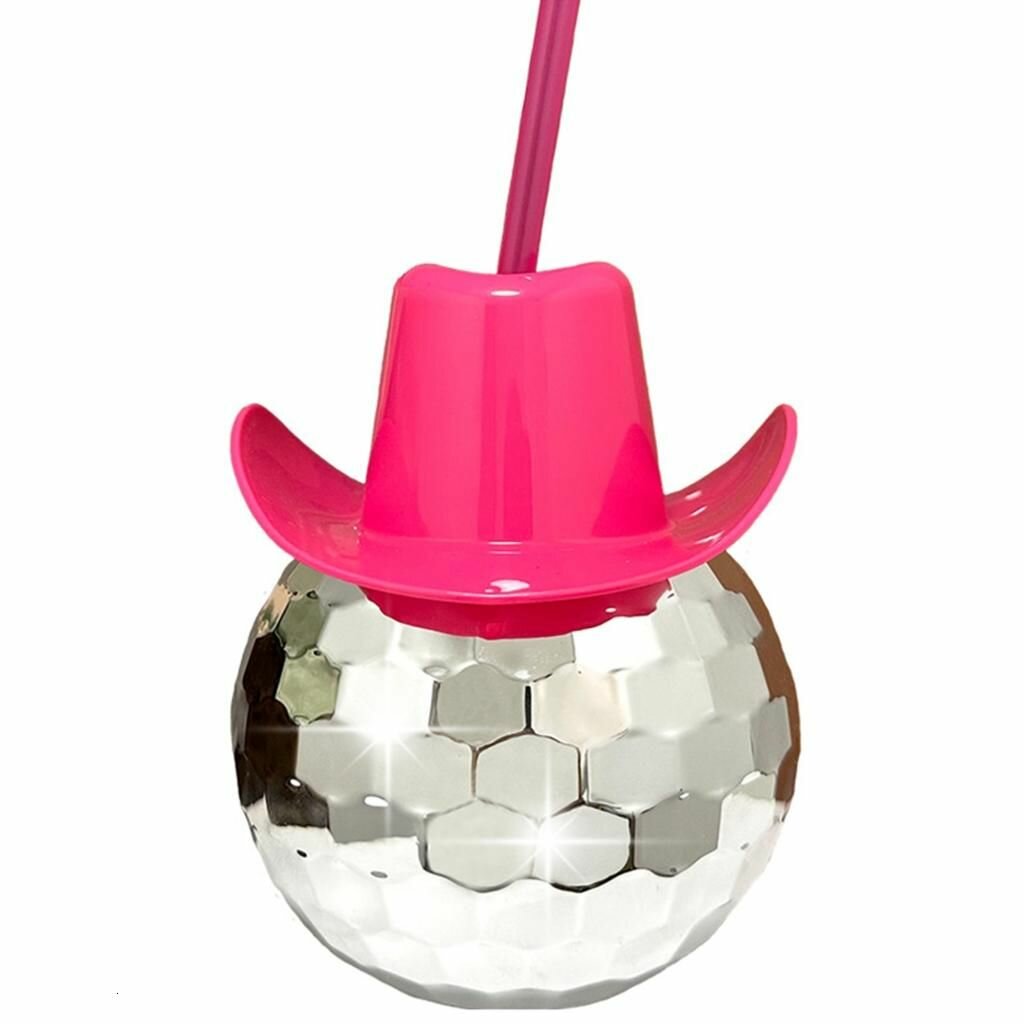 Бокал для коктейлей с соломинкой, круглые шары, стеклянный бокал для вечеринок, Розово-красный