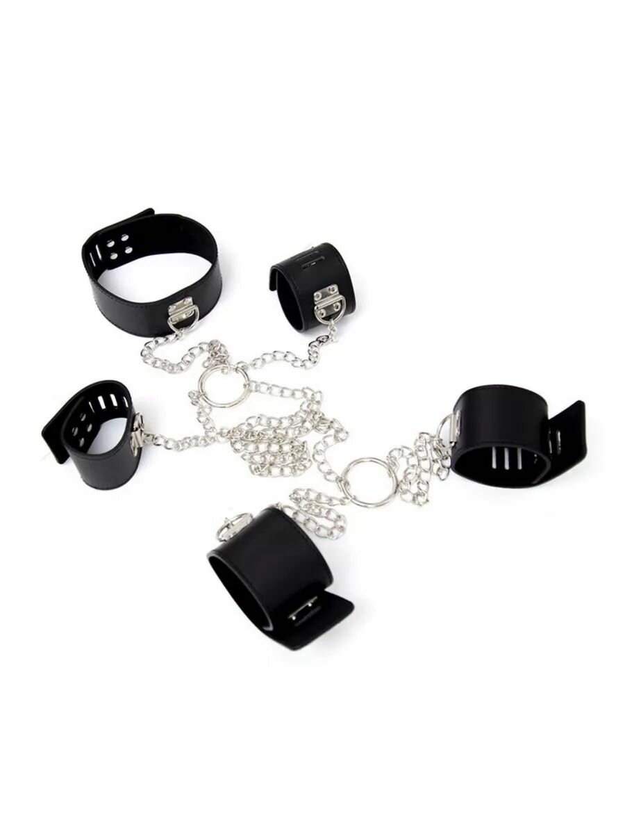 Ошейник с наручниками для ног и рук