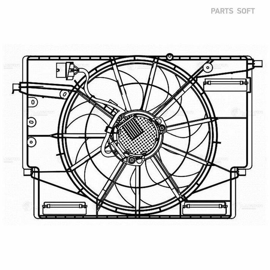 Э/вентилятор охл. для а/м Geely Tugella (19-) 2.0T (с кожухом) (LFK 3031) от официального дистрибьютора, LUZAR, артикул LFK3031