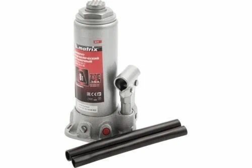 Домкрат Шпунтик MATRIX 8т, бутылочный, гидравлический, 230-457мм 50723