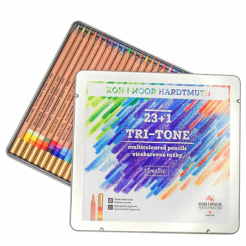 Карандаши многоцветные Koh-I-Noor Tri-tone 24шт